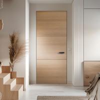 China Modern Design Well Sealed Solid Wood Interior Door Customizable Size Architectural Wooden Door for Residential Spaces for sale