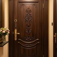 China Red Walnut Solid Wood Interior Door Custom Lacquer Painted for Whole House and Bedroom for sale