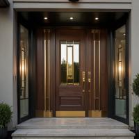 China Hand Carved Traditional Solid Wood Door for Luxury Residences and Wooden Entry Door Applications for sale