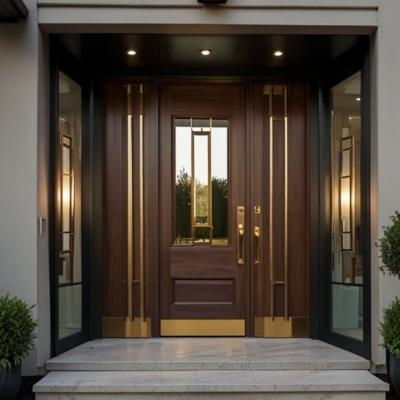 China Hand Carved Traditional Solid Wood Door for Luxury Residences and Wooden Entry Door Applications for sale