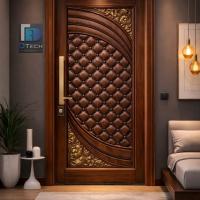 China Hand Carved Traditional Solid Wood Door for Luxury Residences and Wooden Entry Door Applications for sale