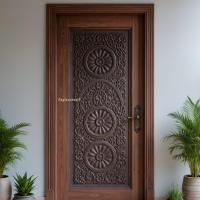 China Hand Carved Traditional Solid Wood Door for Luxury Residences and Wooden Entry Door Applications for sale