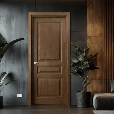 China Modern Groove Panel Solid Wood Interior Door with Custom Size and Finished Surface for Apartment for sale