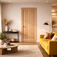 China Simple Style Contemporary Solid Wood Interior Door for Modern Homes and Wooden Interior Door Projects for sale