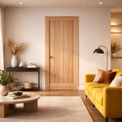 China Simple Style Contemporary Solid Wood Interior Door for Modern Homes and Wooden Interior Door Projects for sale