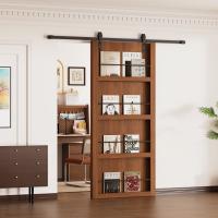 China American Custom Solid Wood Interior Door with Hidden Track and Sound Insulation for Bathroom Hotel Living Room for sale