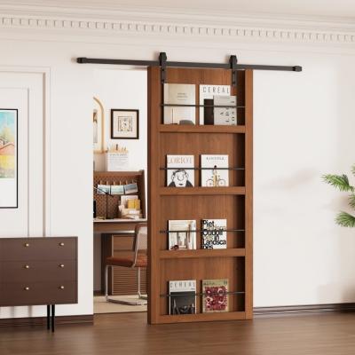 China American Custom Solid Wood Interior Door with Hidden Track and Sound Insulation for Bathroom Hotel Living Room for sale