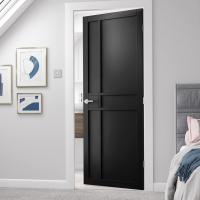 China Contemporary Well Sealed Solid Wood Interior Door with Customizable Size for Modern Homes and Wooden Interior Door Projects for sale