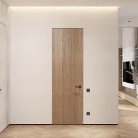 China Modern Groove Design Decorative Solid Wood Interior Door for Contemporary Houses and Wooden Interior Door Projects for sale