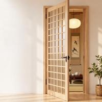 China Minimalist Water Resistant Solid Wood Interior Door with Frosted Glass for Tea Rooms and Spa Resorts for sale