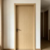 China American Vintage Minimalist Design Flat Panel Solid Wood Interior Door with Black Hardware for Modern Villas and Hotels for sale