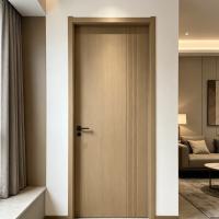 China American Vintage Minimalist Design Flat Panel Solid Wood Interior Door with Black Hardware for Modern Villas and Hotels for sale