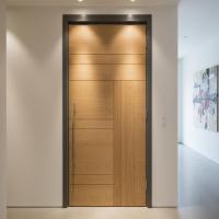 China Wholesale Custom Entrance Solid Wood Front Door for Villa and House Builders Solid Wood Entrance Door for sale