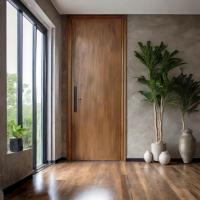 China Wholesale Custom Entrance Solid Wood Front Door for Villa and House Builders Solid Wood Entrance Door for sale