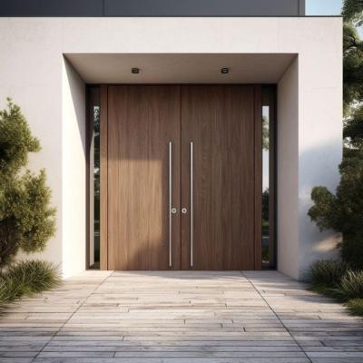 China Modern Blast Door Bullet Resistant Solid Wood Door for Residential Development Projects and Wooden Front Door Applications for sale