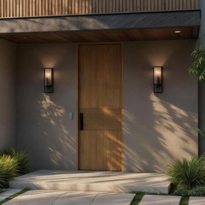 China Modern Solid Wood Entrance Door and Solid Wood Entry Door for Residential Construction Projects for sale