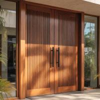 China Modern Solid Wood Entrance Door and Solid Wood Entry Door for Residential Construction Projects for sale