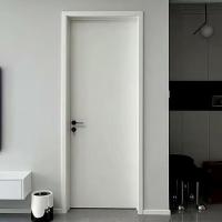 China Lacquer-Free White Minimalist Solid Wood Interior Door for Bedroom and Modern Home Projects for sale