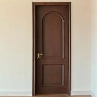 China Dark Walnut Single Slab Water Resistant Solid Wood Interior Door for Bedroom Hotel Apartment for sale