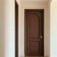 China Dark Walnut Single Slab Water Resistant Solid Wood Interior Door for Bedroom Hotel Apartment for sale