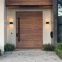 China Architectural Modern Exterior Entrance Solid Wood Door for Residential Development and Wooden Entrance Door Projects for sale