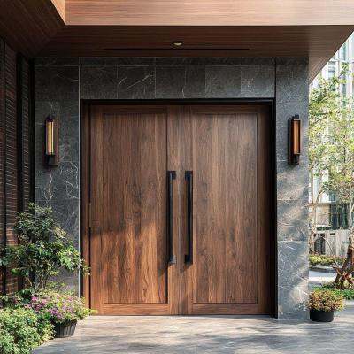 China Contemporary Solid Wood Entrance Door and Solid Wood Entry Door for Modern Housing Development Projects for sale