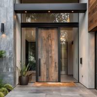 China Modern Style Custom Exterior Solid Wood Front Door and Solid Wood Entry Door for Villa Building Projects for sale