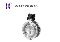 China DN350 PN16 Triple Eccentric Butterfly Valve Duplex 2205 Flanged API 609 for sale