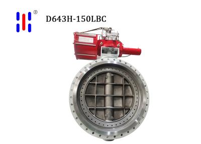 China Pneumatic Triple Offset Butterfly Valve Flanged 150LB WCB Carbon Steel 2-100 Inch for sale