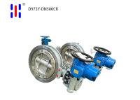 China Electric Actuated Wafer Triple Offset Butterfly Valve PN10 DN500 Carbon Steel WCB 316SS for sale