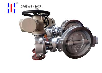 China Motorized Butt Weld Triple Offset Butterfly Valve PN16 Carbon Steel 316SS for sale