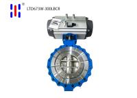 China Triple Offset Butterfly Valve Pneumatic Wafer Lug 300LB Carbon Steel 316 Trim 2-100 Inch for sale