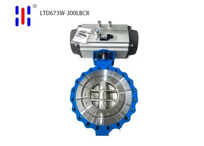 China Triple Offset Butterfly Valve Pneumatic Wafer Lug 300LB Carbon Steel 316 Trim 2-100 Inch for sale