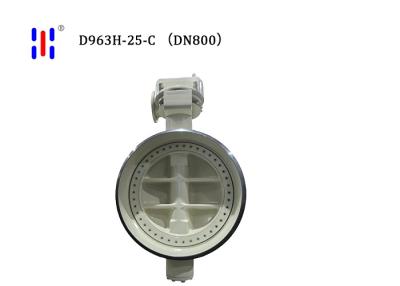 China DN800 Electric Triple Eccentric Butterfly Valve PN25 Carbon Steel Butt Weld for sale