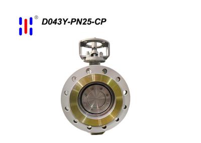 China Gear Operated Flanged PN25 Triple Offset Butterfly Valve DN150 CS 316 Trim for sale