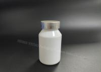 China 100ml Silver Cap Plastic Potion Bottle - 4.8cm Width White Cylinder Container for Pharmaceutical & Cosmetic Packaging for sale
