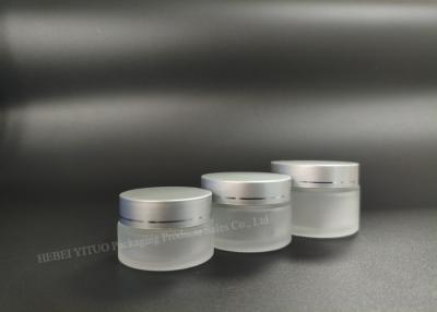 China Custom Screw Top Frosted Glass Cream Jar - 20g to 50g Sizes, 44mm to 53mm Width Options for sale