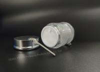 China 100ml Glass Cosmetic Cream Jar with Dosage Control Spoon - Transparent Cylinder Design & Screw Top Seal for sale