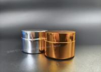 China Glass Electroplated Cosmetic Cream Jar - Cylinder Shape with Screw Top Seal in Silver/Gold Finishes for sale