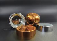 China Glass Electroplated Cosmetic Cream Jar - Cylinder Shape with Screw Top Seal in Silver/Gold Finishes for sale