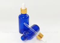 China Blue Glass Oil Dropper Bottle 10ml to 100ml with UV Protection and Blow Molding Technology for sale