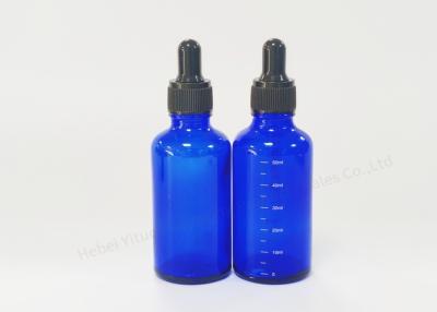 China Blue Glass Oil Dropper Bottle 10ml to 100ml with UV Protection and Blow Molding Technology for sale