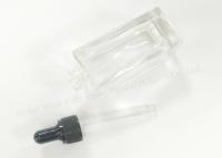 China Customized 20ml Square Clear Essential Oil Bottles with Glass Dropper and Leak-Proof Cap for sale