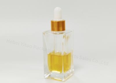China Customized 20ml Square Clear Essential Oil Bottles with Glass Dropper and Leak-Proof Cap for sale