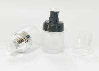 China 50ml Frosted Glass Lotion Bottle with Press Pump - 4.4cm Width × 8.4cm Height - Customizable Colors for sale