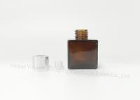 China Amber Glass Aromatherapy Bottle 30ml 50ml 100ml Square Design with Screw Cap for Essential Oils for sale