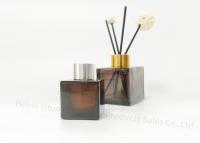 China Amber Glass Aromatherapy Bottle 30ml 50ml 100ml Square Design with Screw Cap for Essential Oils for sale