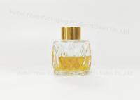 China Transparent Embossment Glass Reed Diffuser Bottles 30ml 50ml 100ml with 8.3cm Height Blow Molding for sale