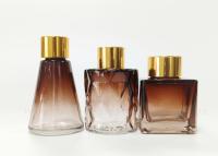 China Amber Gradient Glass Aromatherapy Bottle 30ml 50ml 100ml with Screw Cap in Conical Cylinder Square Shapes for sale