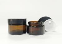 China Amber Brown Glass Aromatherapy Bottles 50ml 100ml 150ml with Flat Top Cap for Essential Oils for sale